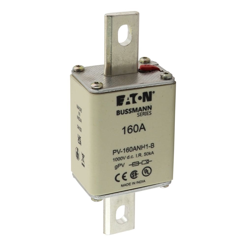 EATON INDUSTRIES - FUSE 160A 1000V DC PV SIZE 1 BOLTED TAG PV-160ANH1-B